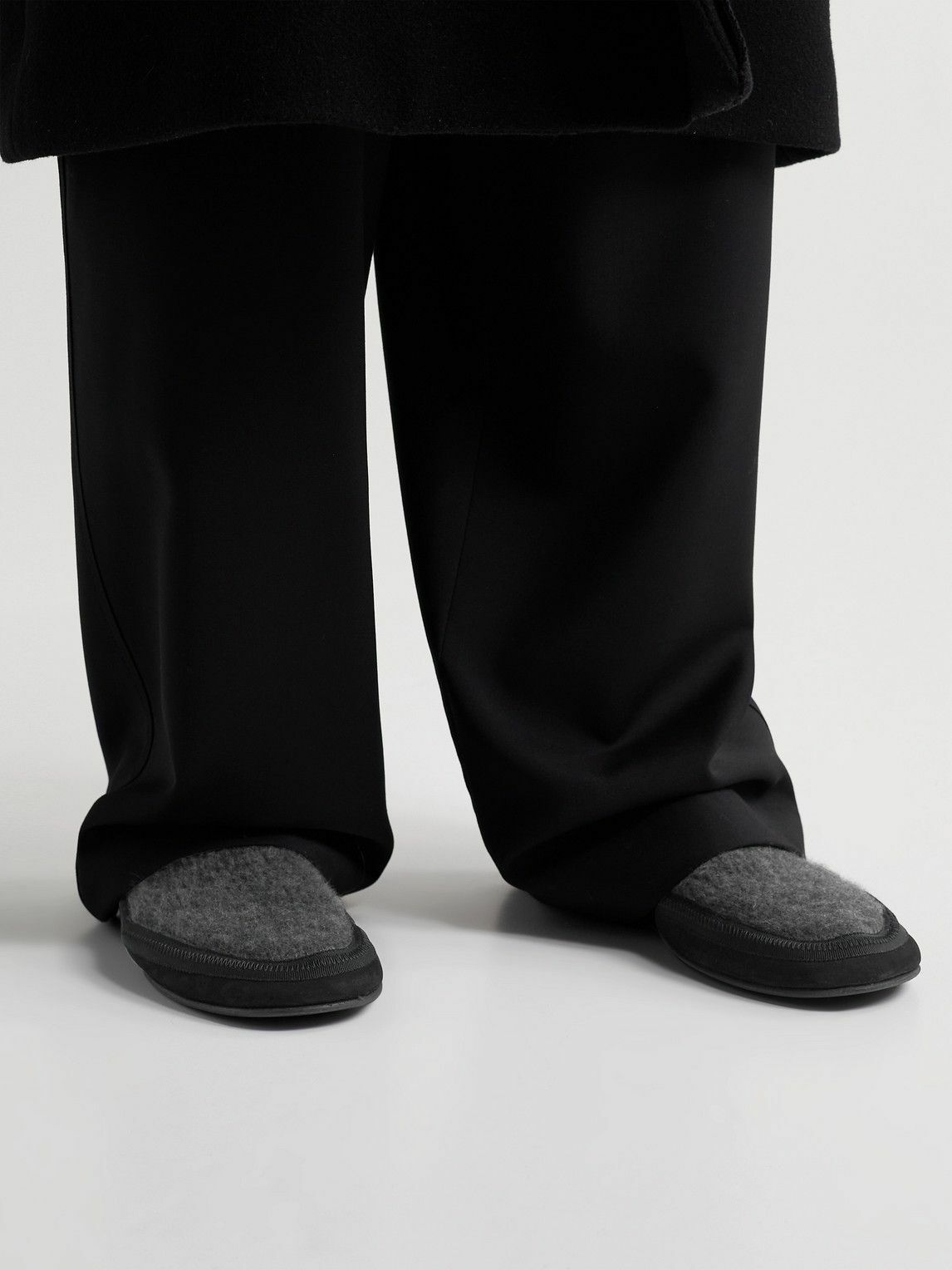 The Row - Brushed-Cashmere Slippers - Gray The Row