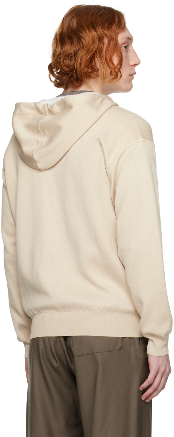 Agnona Beige Zip-Up Hoodie Agnona
