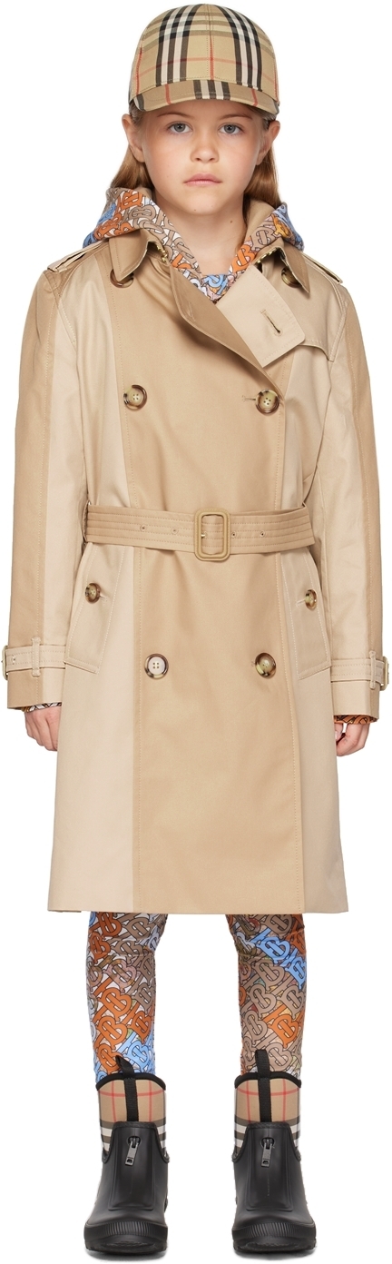Burberry Kids Beige Belted Trench Coat Burberry