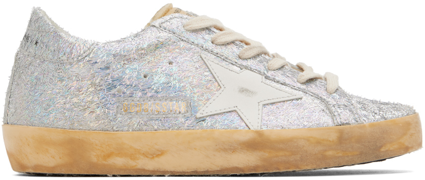 Golden Goose Silver Super-Star Sneakers Golden Goose Deluxe Brand