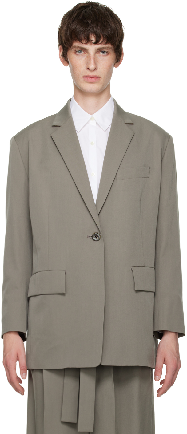 rito structure Gray Back Slit Blazer rito structure