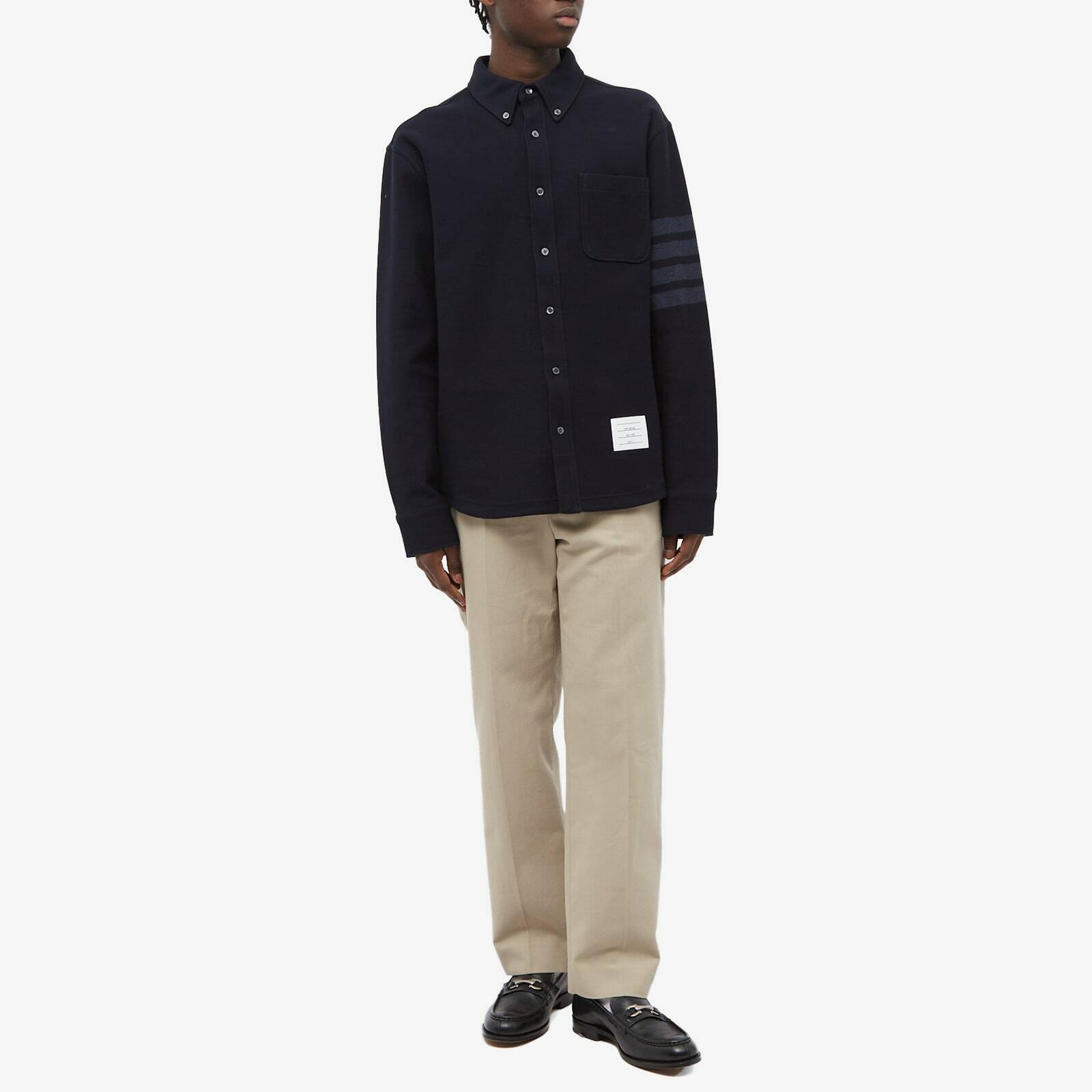 Thom Browne Men's Button Down Shirt Jacket in Navy Thom Browne