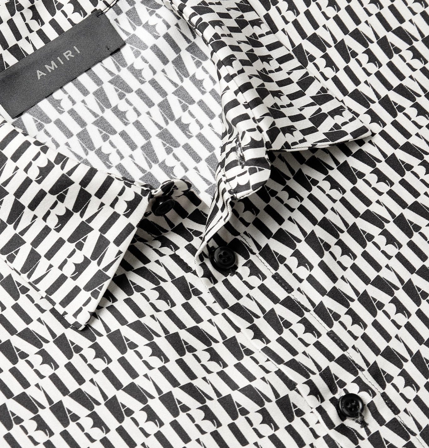 AMIRI - Logo-Print Silk-Twill Shirt - Black Amiri