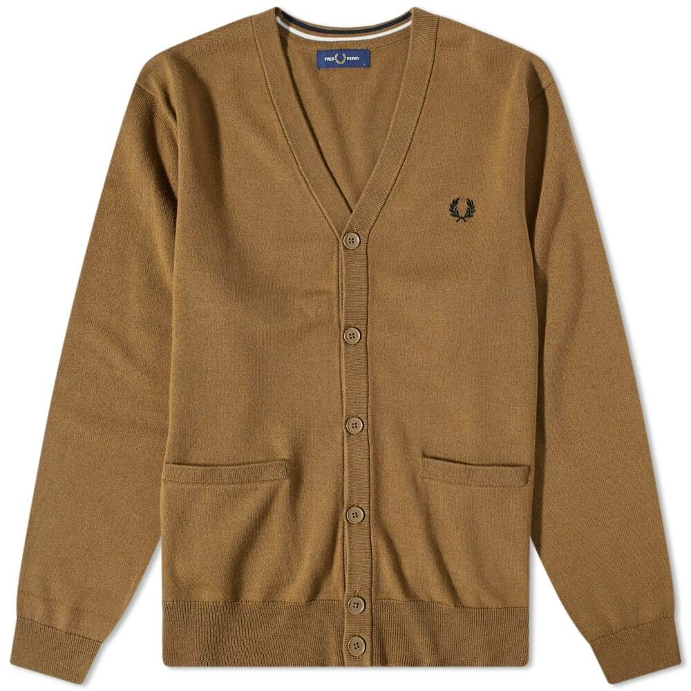 Fred Perry Authentic Men's Merino Cardigan in Shaded Stone Fred Perry ...