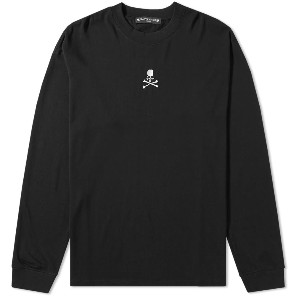 MASTERMIND WORLD Long Sleeve Skull Embroidered Chest Logo Tee ...