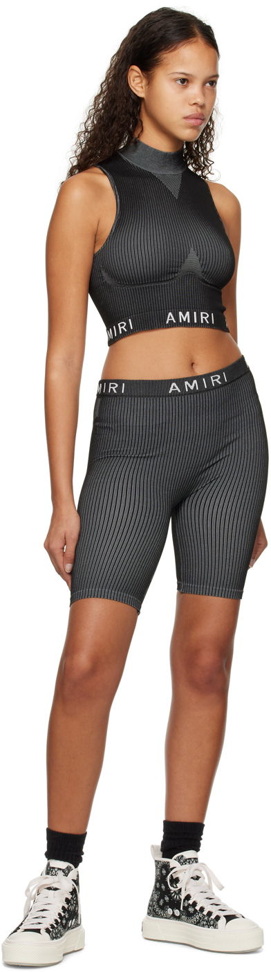 AMIRI Black Mock Neck Sports Bra Amiri