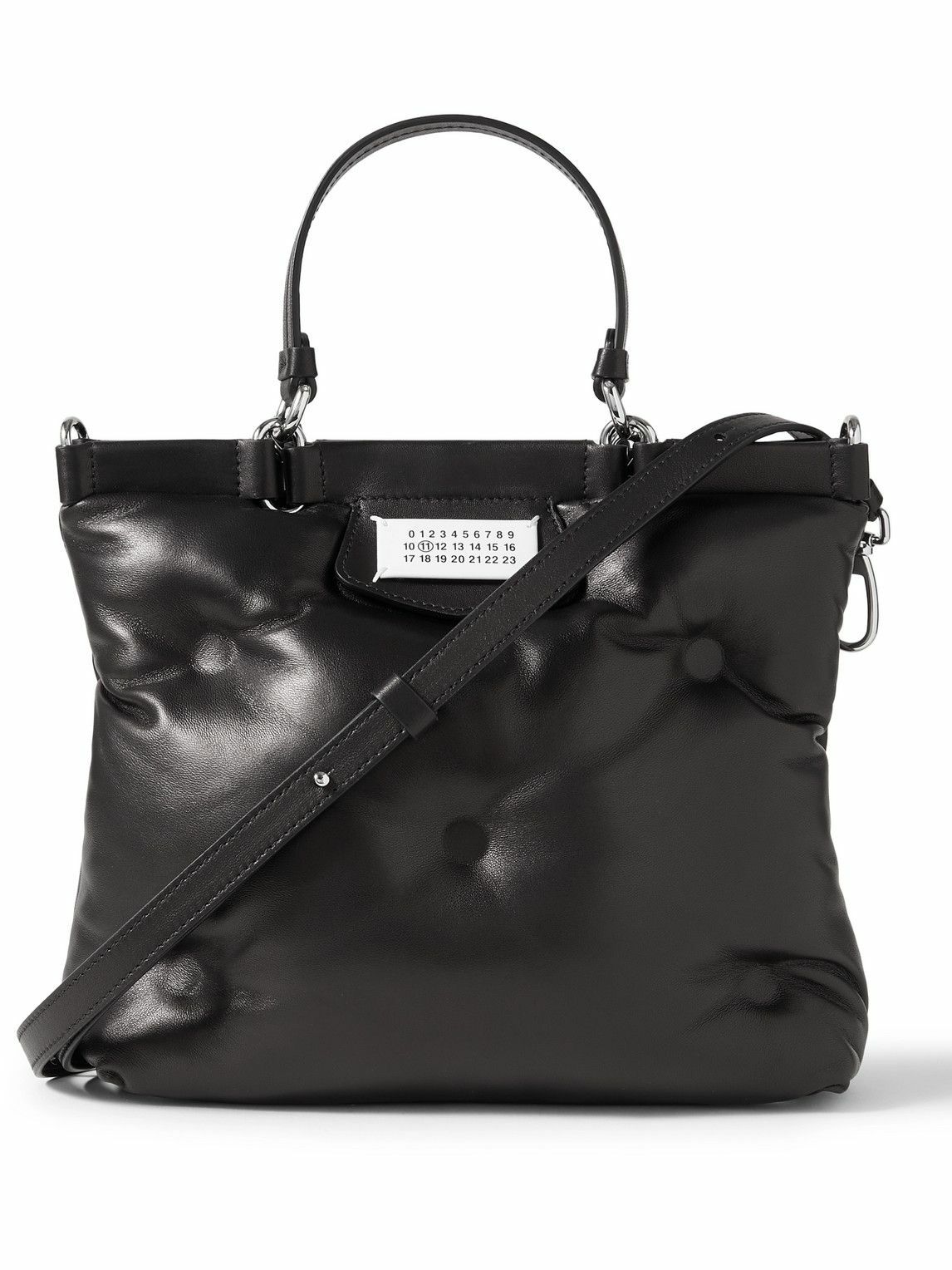 Maison Margiela - Glam Slam Logo-Appliqued Padded Leather Tote Bag ...
