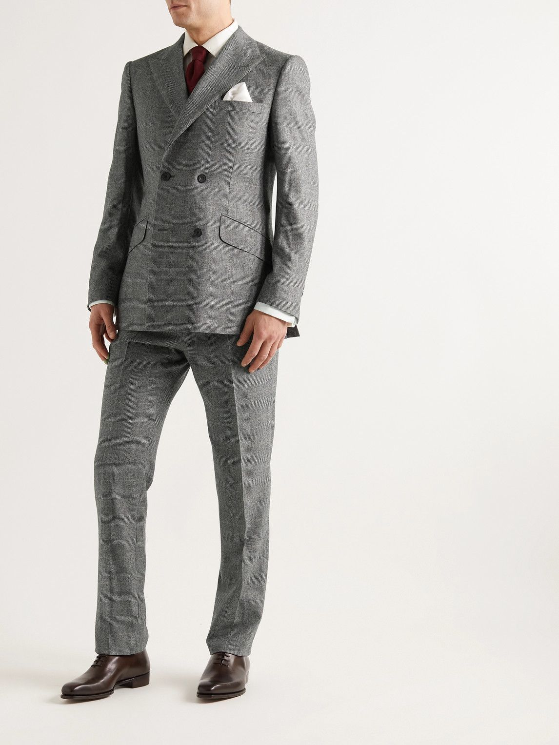 Kingsman - Archie Slim-Fit Double-Breasted Prince of Wales Checked Wool ...