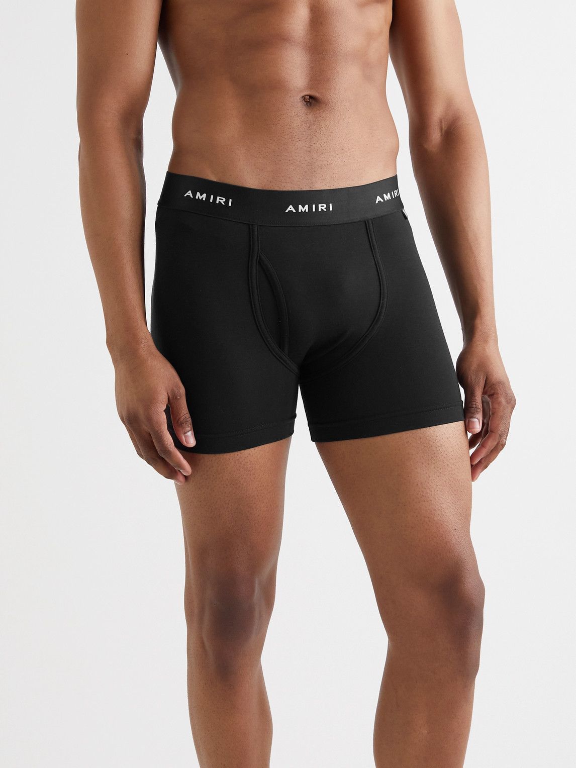 AMIRI - Stretch Cotton and Modal-Blend Jersey Boxer Briefs - Black Amiri