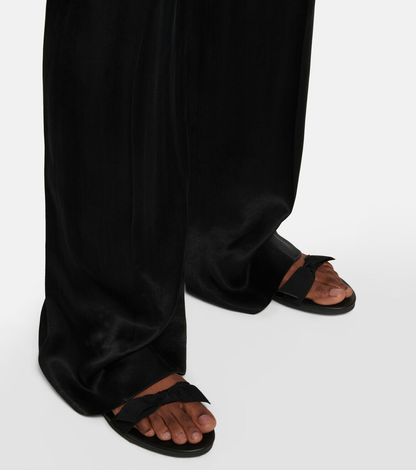 The Row - Bow leather slingback sandals The Row