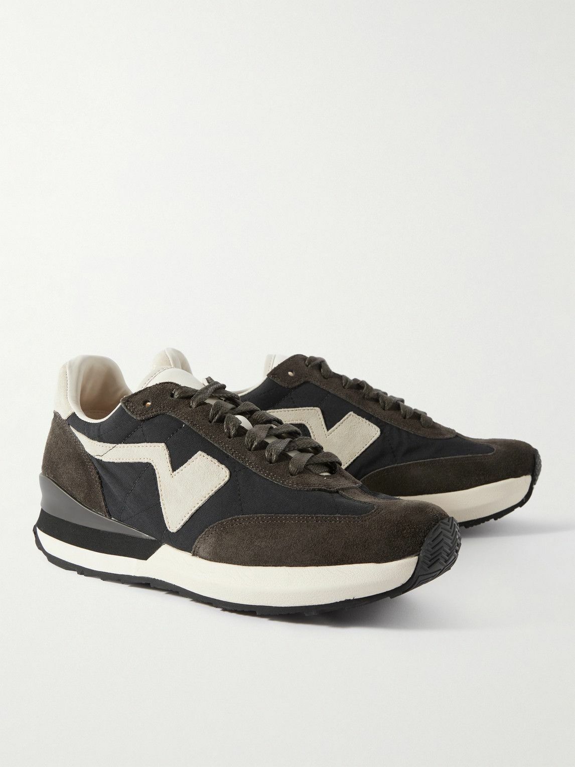 Visvim - FKT Runner Suede and Leather-Trimmed Nylon-Blend Sneakers ...