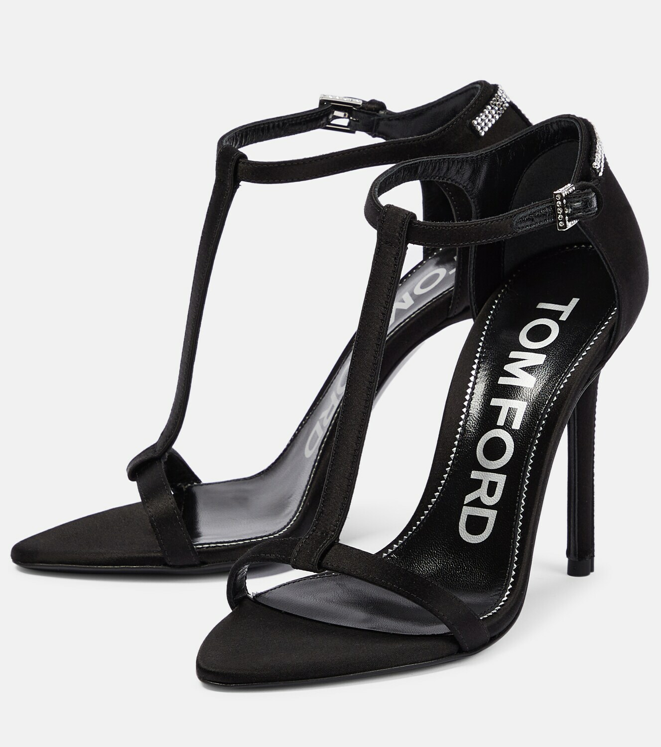 Tom Ford - T crystal-embellished satin sandals TOM FORD