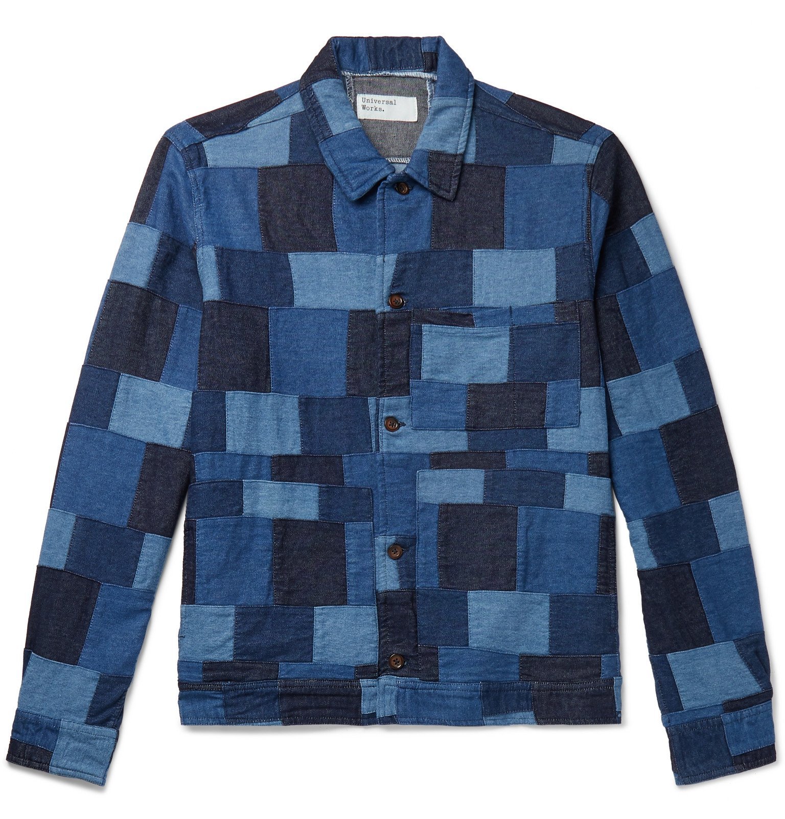 Universal Works - Patchwork Denim Chore Jacket - Blue Universal Works