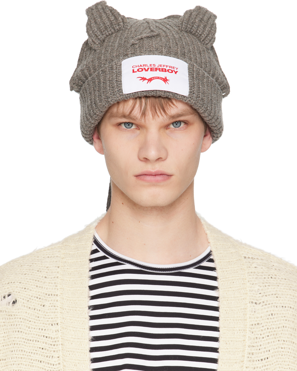 Charles Jeffrey Loverboy Gray Chunky Racoon Beanie Charles Jeffrey Loverboy