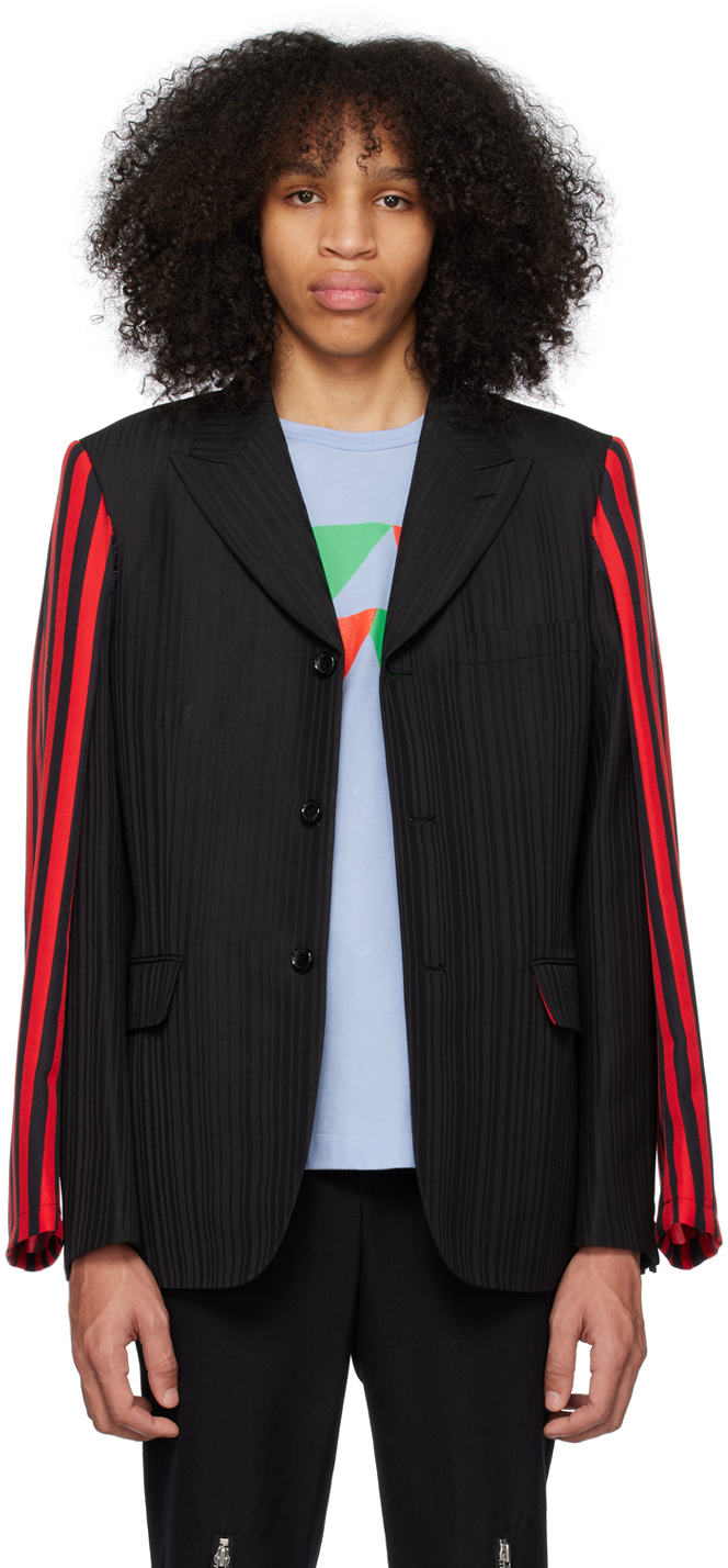 Comme des Garçons Homme Plus Black & Red Striped Blazer Comme des ...