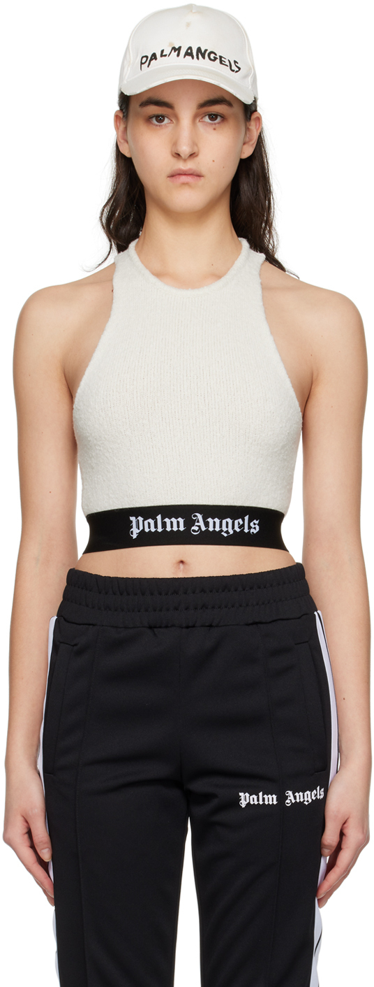 Palm Angels Off-White Cropped Tank Top Palm Angels