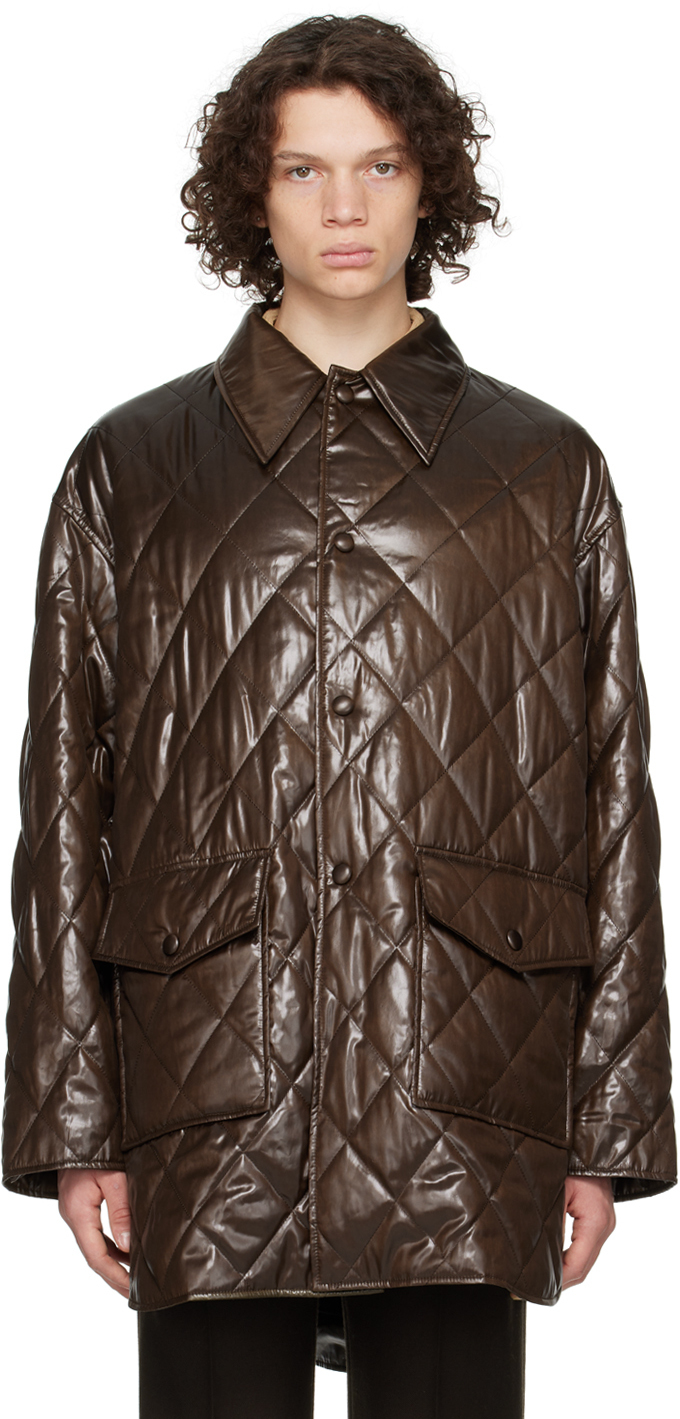 System Brown Quilted Jacket System