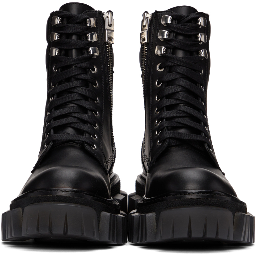 AMIRI Black Crepe Lug Combat Boots Amiri