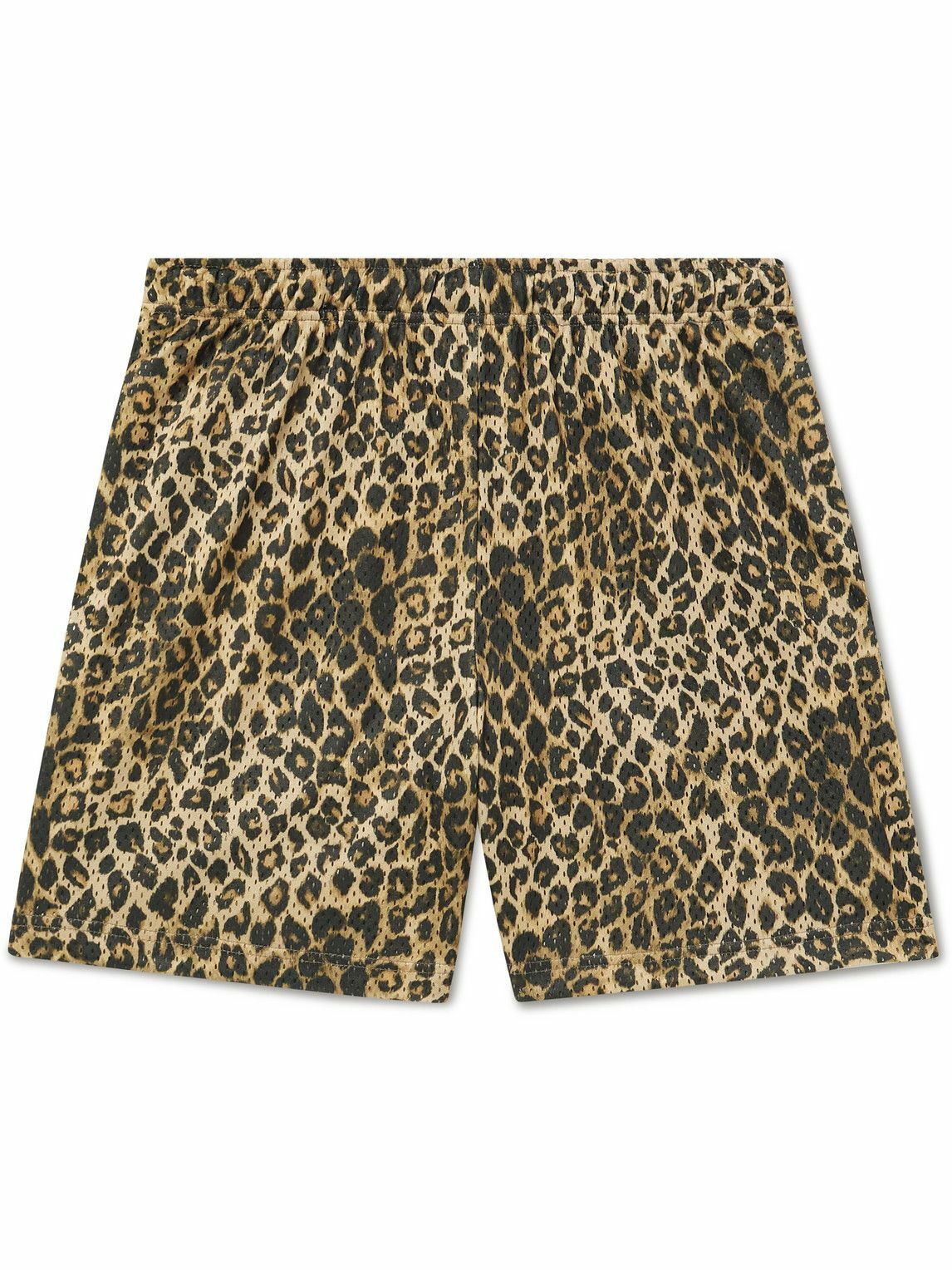 John Elliott - Practice Straight-Leg Leopard-Print Mesh Shorts - Brown ...
