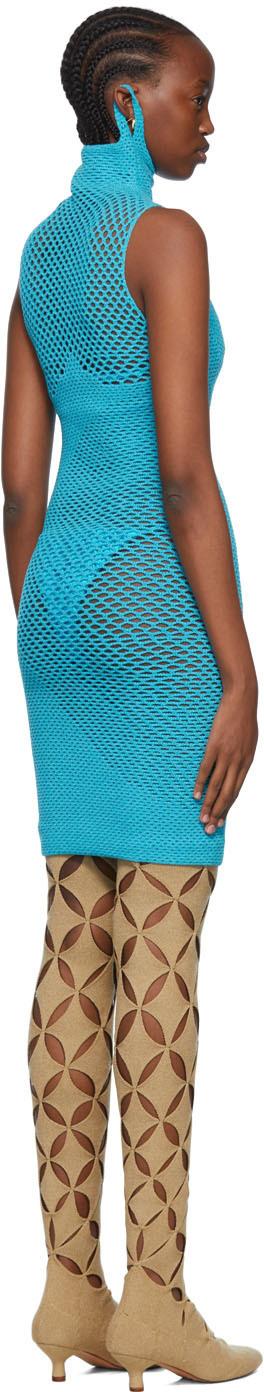 ISA BOULDER Blue Acrylic Mini Dress Isa Boulder