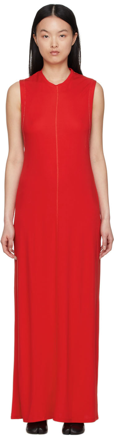 Commission Red Rayon Long Dress Commission