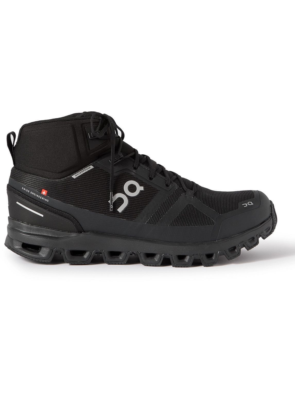 ON - Cloudrock Waterproof Rubber-Trimmed Mesh Boots - Black On