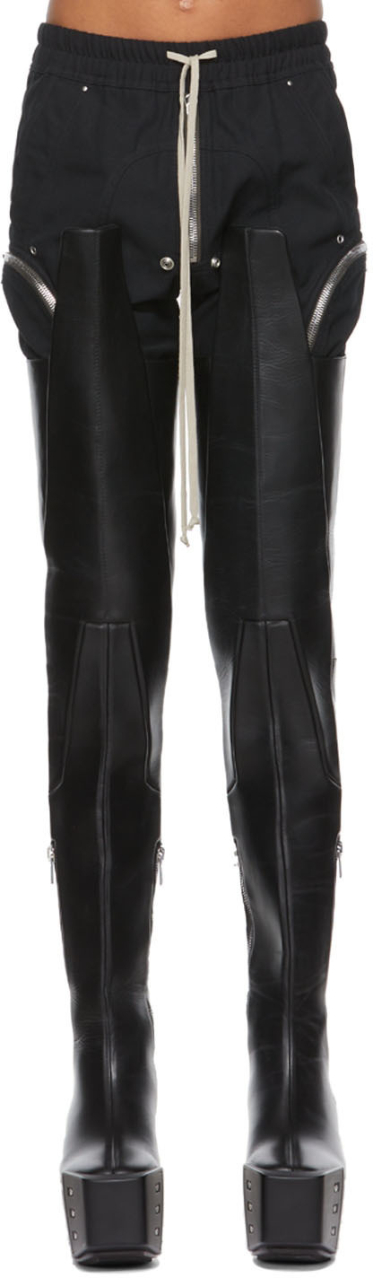 Rick Owens Black Thigh High Waders Rick Owens