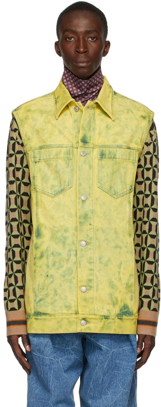 Dries Van Noten Yellow Bleached Denim jacket Dries Van Noten