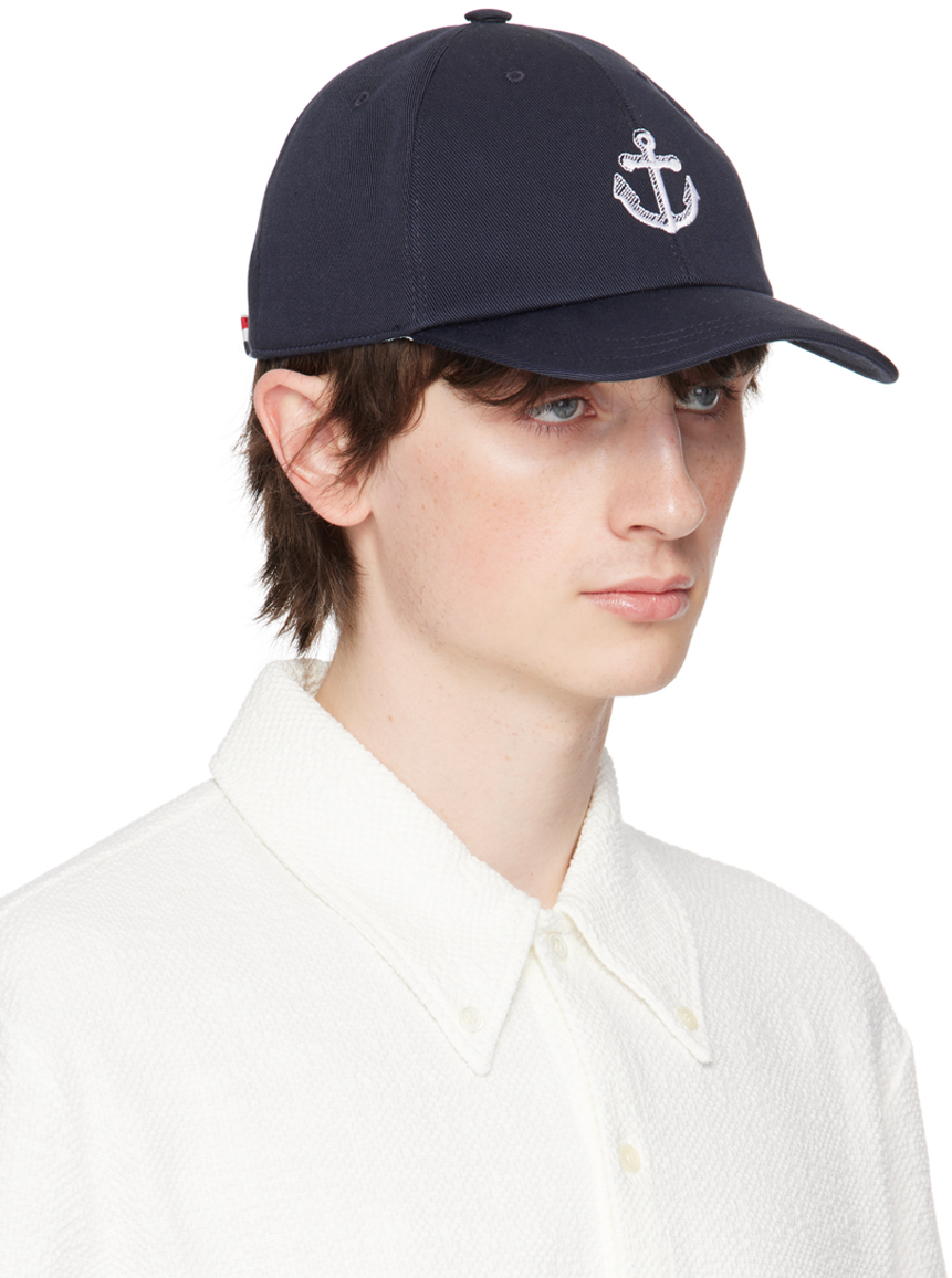 Thom Browne Navy Anchor Cap Thom Browne