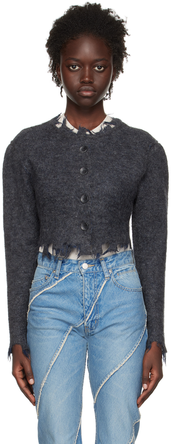 PERVERZE Gray Damaged Cardigan PERVERZE