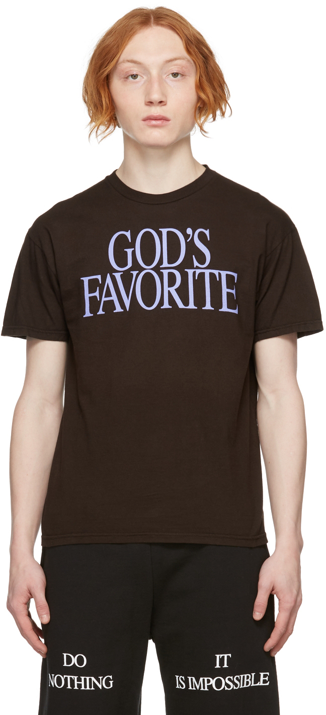 Praying SSENSE Exclusive Brown 'God's Favorite' T-Shirt Praying
