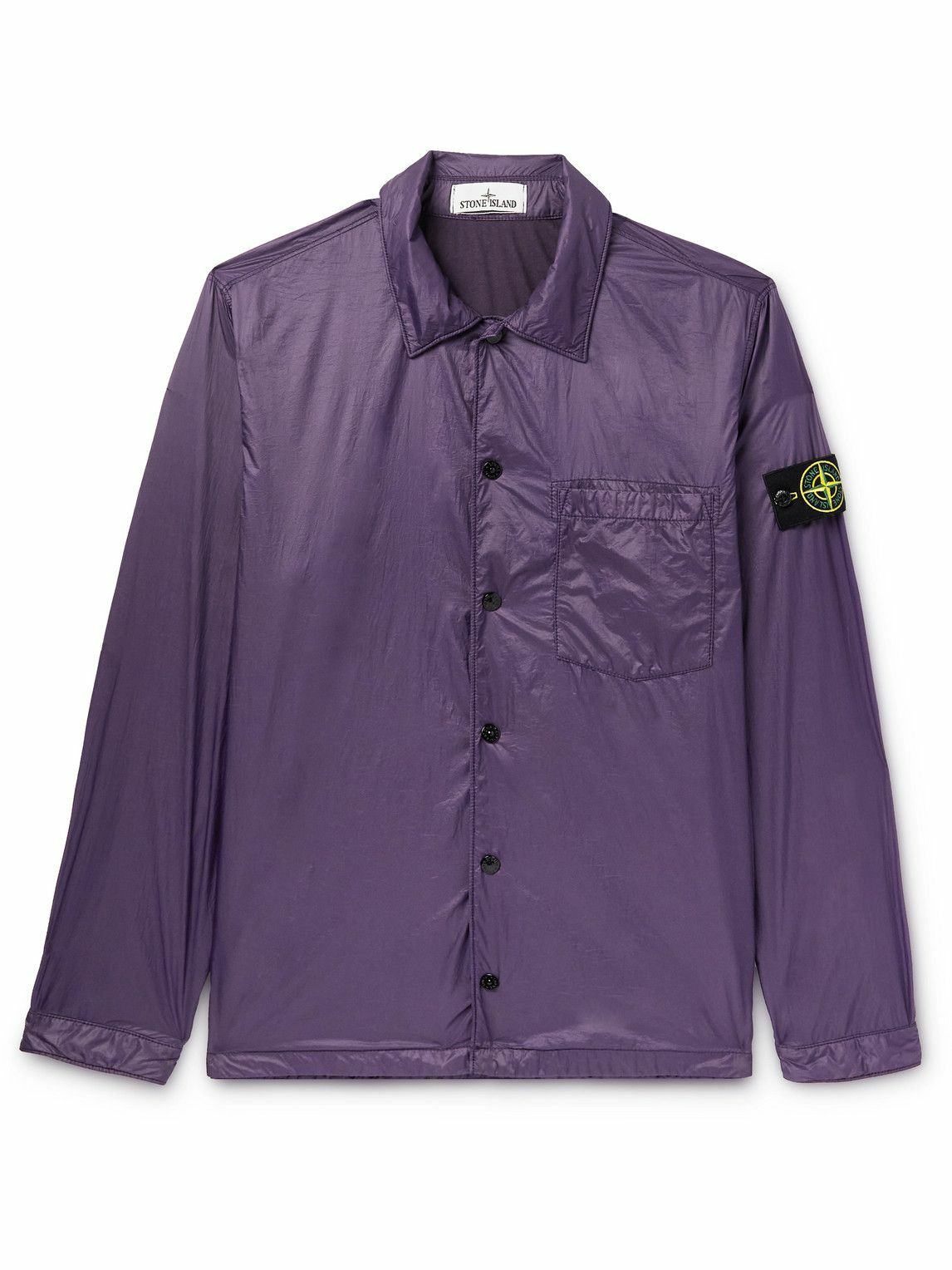 Stone Island - Logo-Appliquéd Padded Ripstop Overshirt - Purple Stone ...