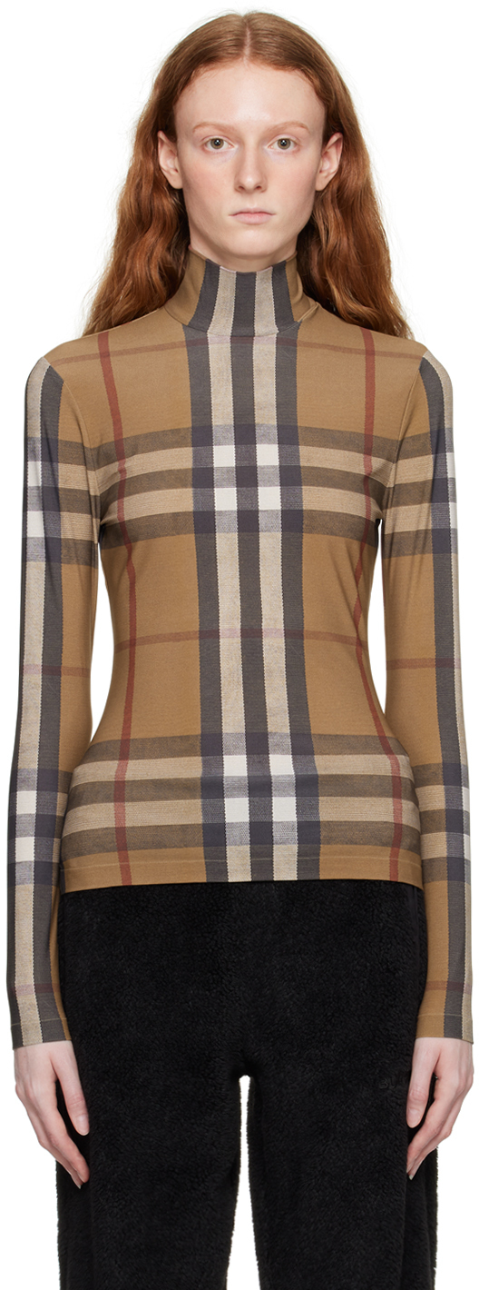 Burberry Brown Vintage Check Turtleneck Burberry