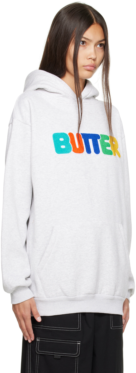 Butter Goods Gray Rounded Appliqué Hoodie Butter Goods