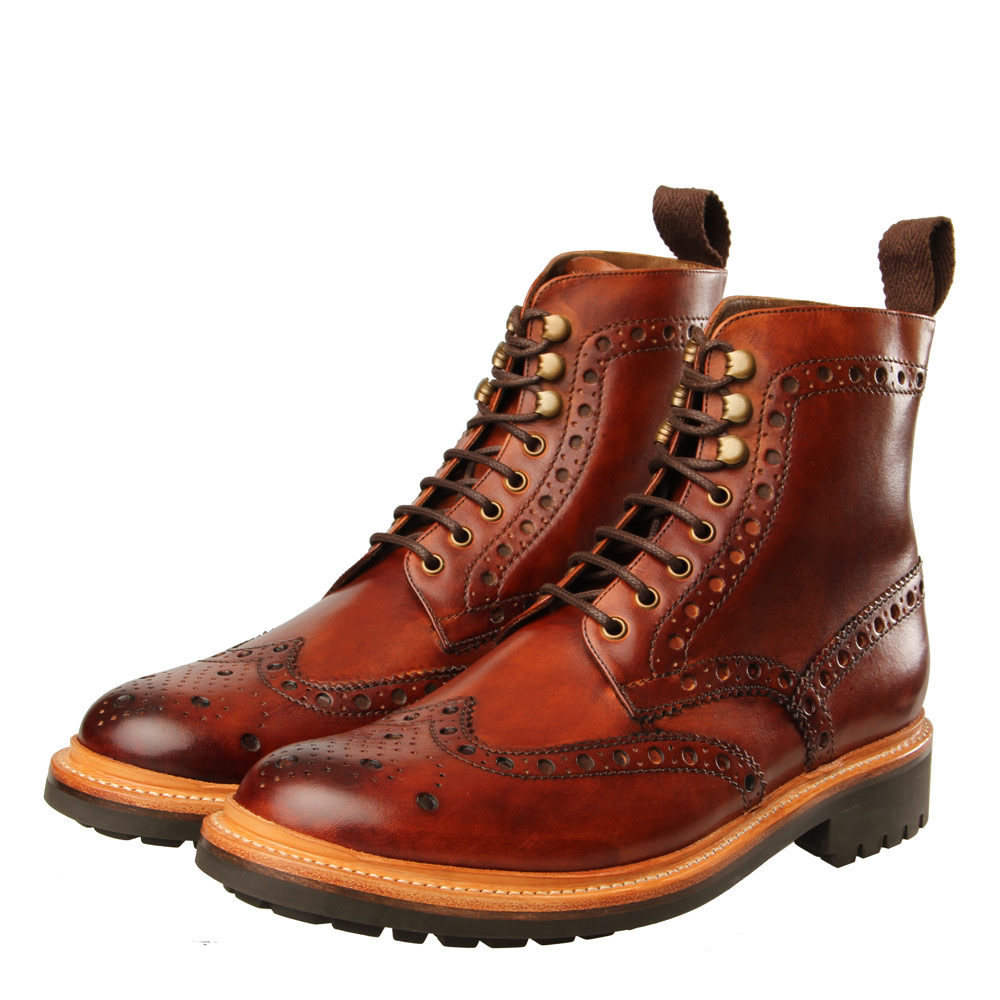 Fred Boots - Hand-Painted Tan Grenson