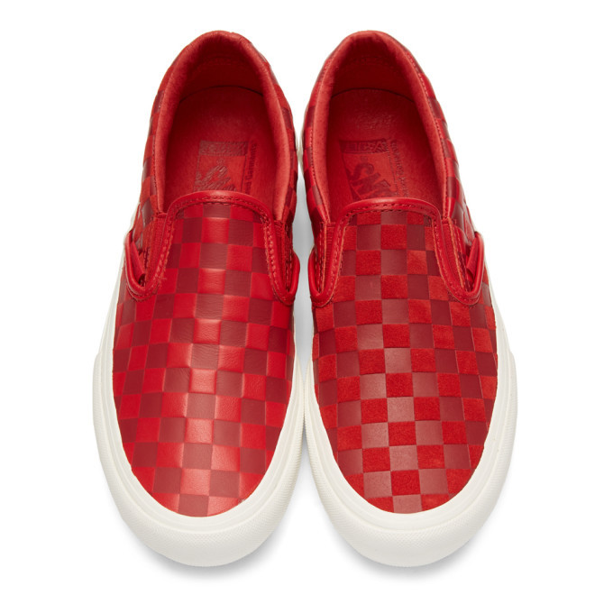 Vans Red Engineered Garments Edition Embossed Checkerboard Classic Slip ...