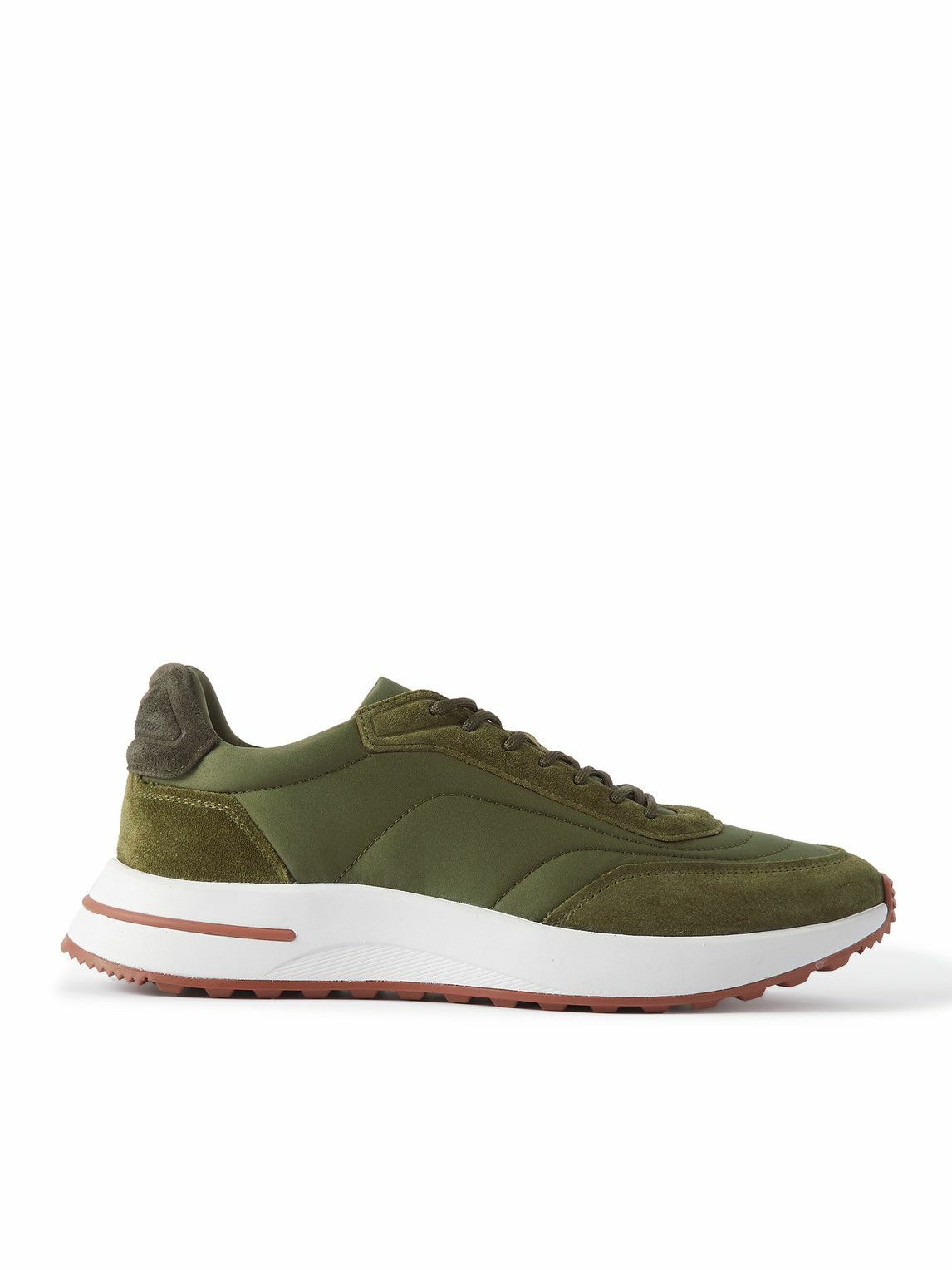 Loro Piana - Weekend Walk Suede-Trimmed Shell Sneakers - Green Loro Piana