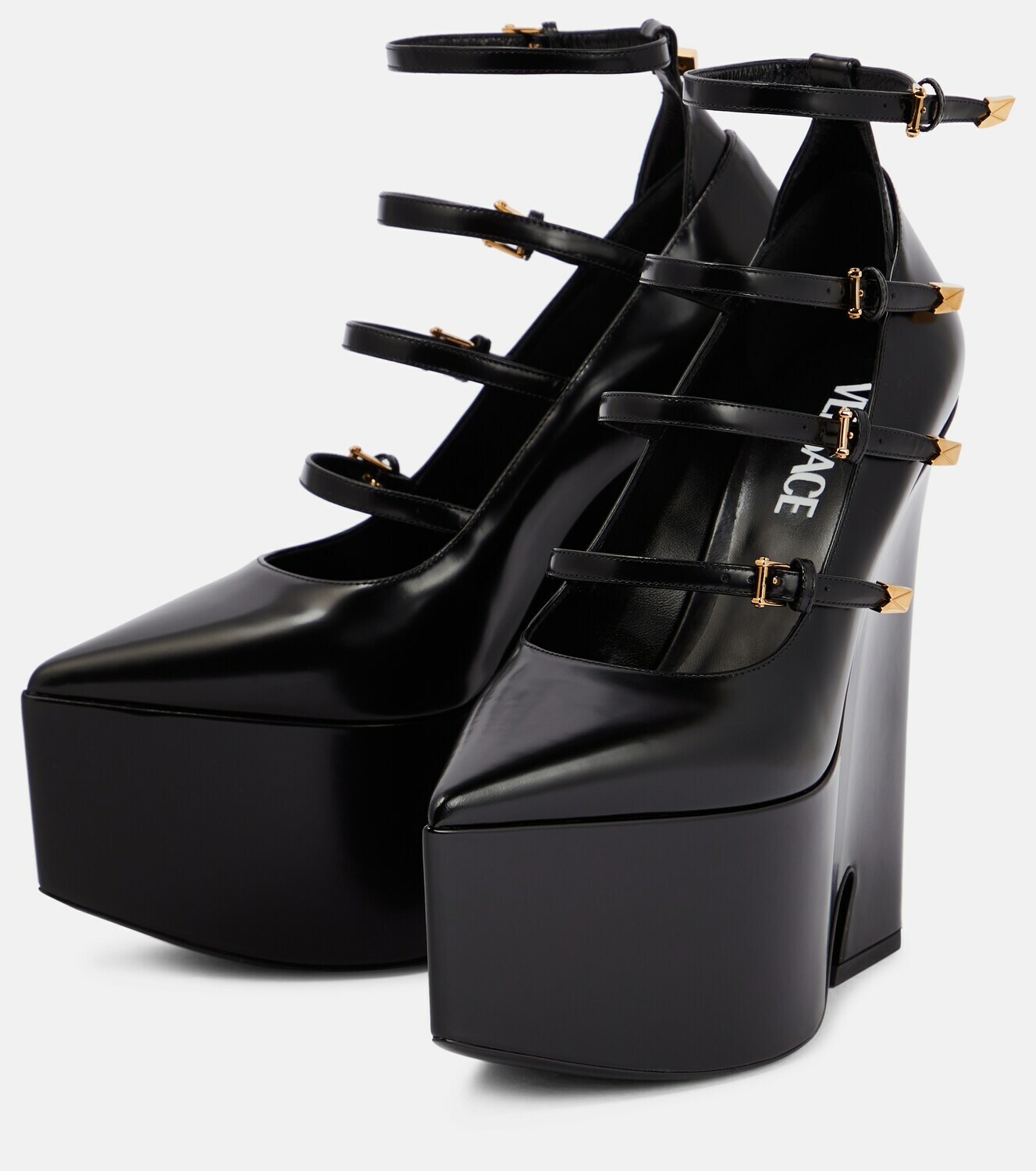 Versace - Tempest leather platform pumps Versace
