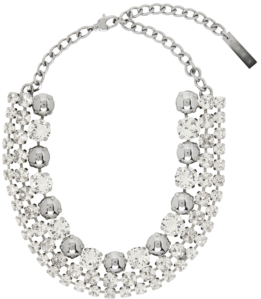 AREA Silver Crystal Dome Choker AREA