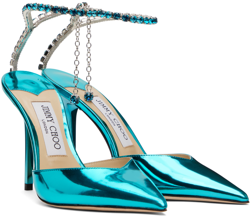 Jimmy Choo Blue Saeda 100 Heels Jimmy Choo