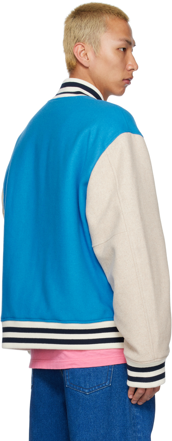 Acne Studios Blue Colorblocked Bomber Jacket Acne Studios