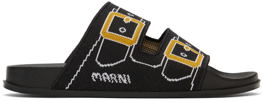 Marni Black Trompe L'œil Slides Marni