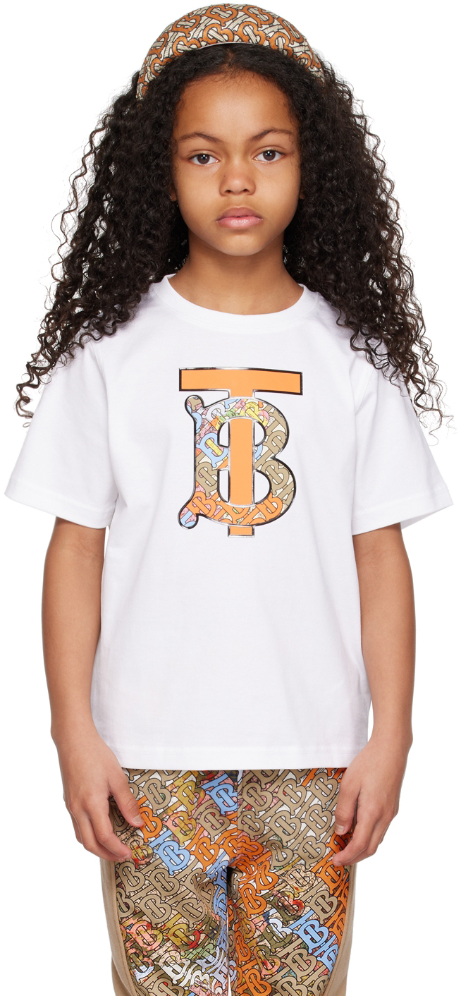 Burberry Kids White Monogram Motif T-Shirt Burberry