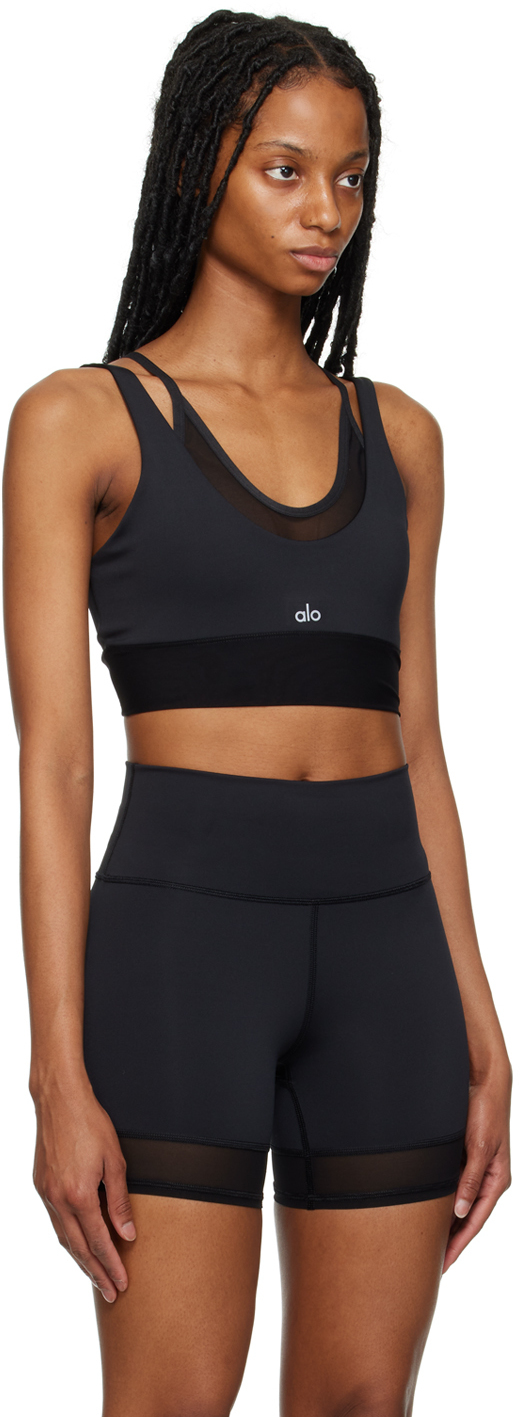 Alo Black Airlift Double Trouble Sport Bra Aloye