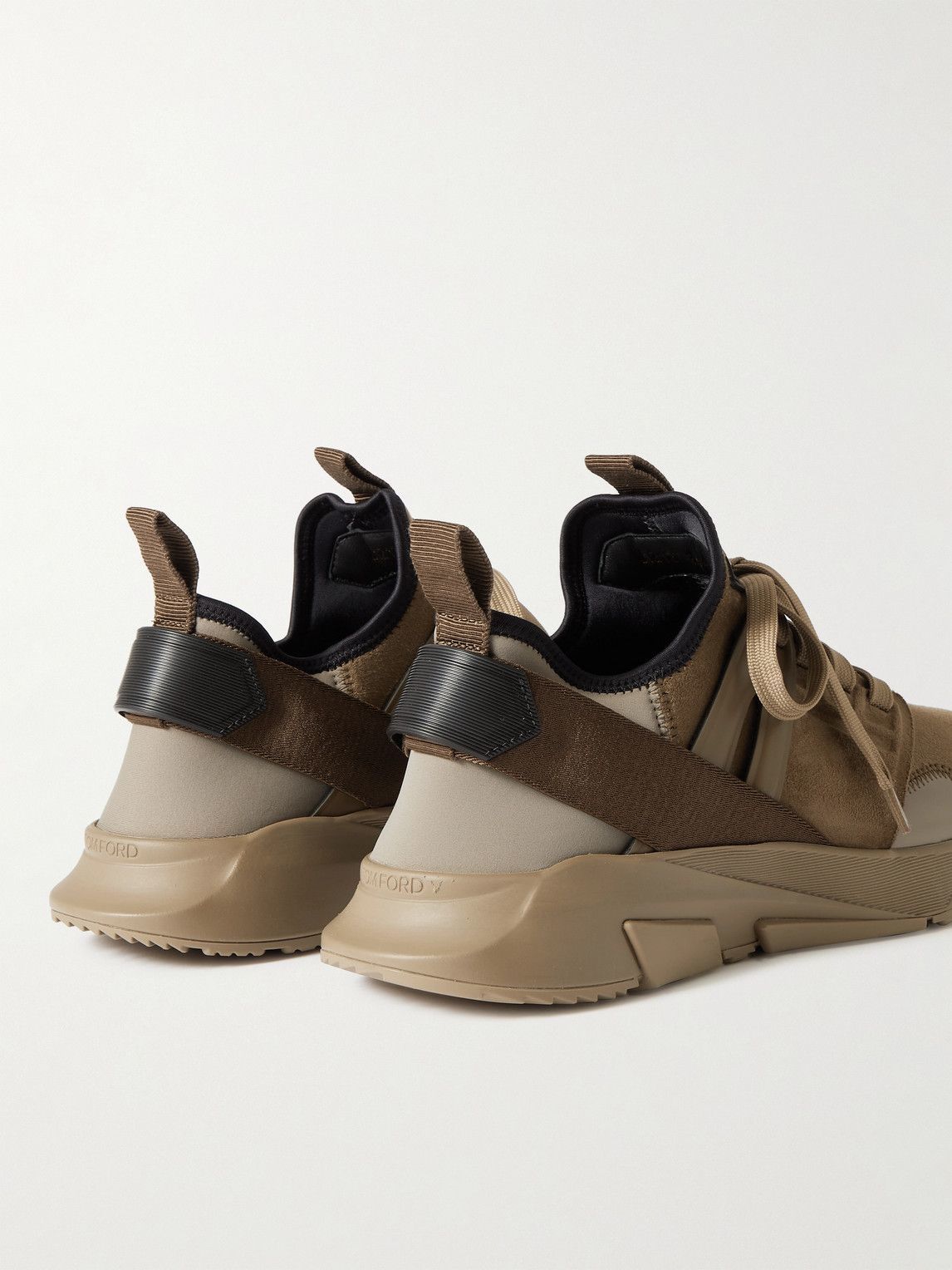 TOM FORD - Jago Neoprene, Suede and Leather Sneakers - Brown TOM FORD