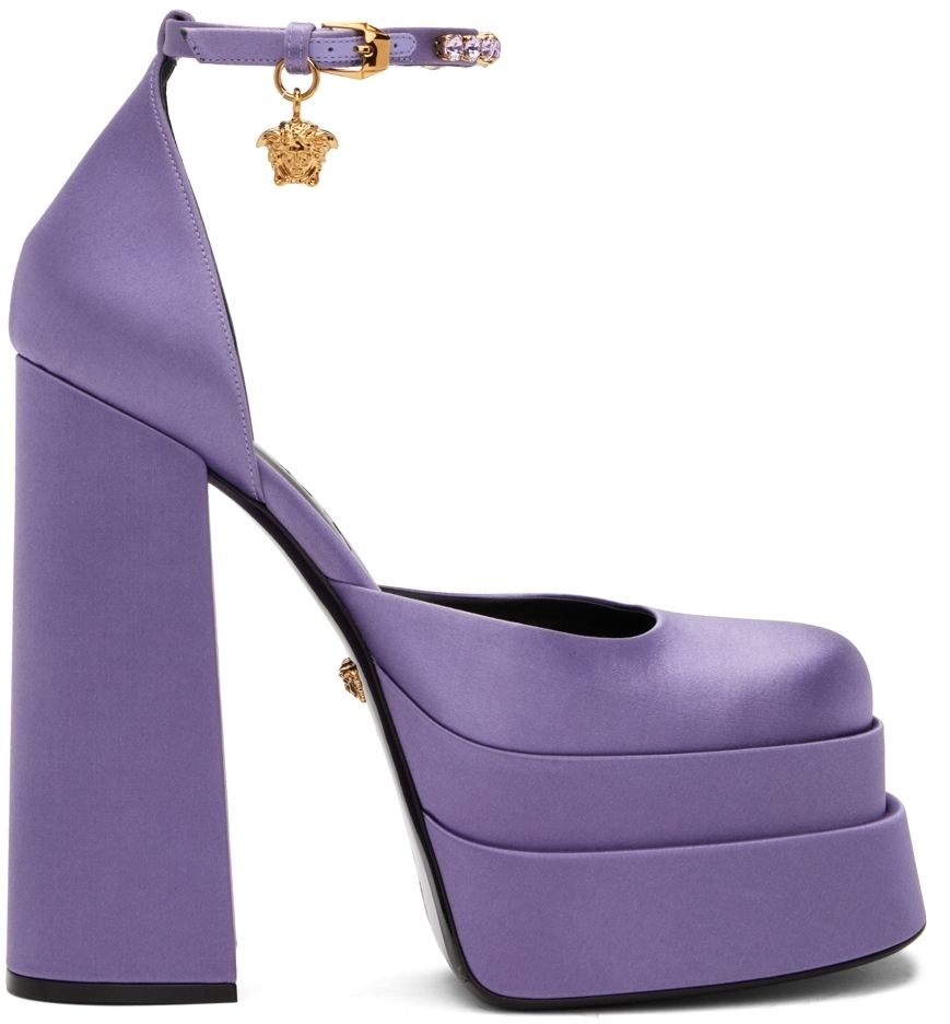 Versace Purple Medusa Aevitas Platform Heels Versace