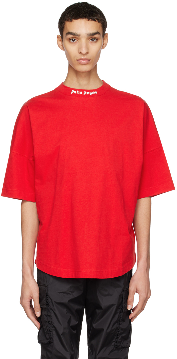 Palm Angels Red Oversized T-Shirt Palm Angels