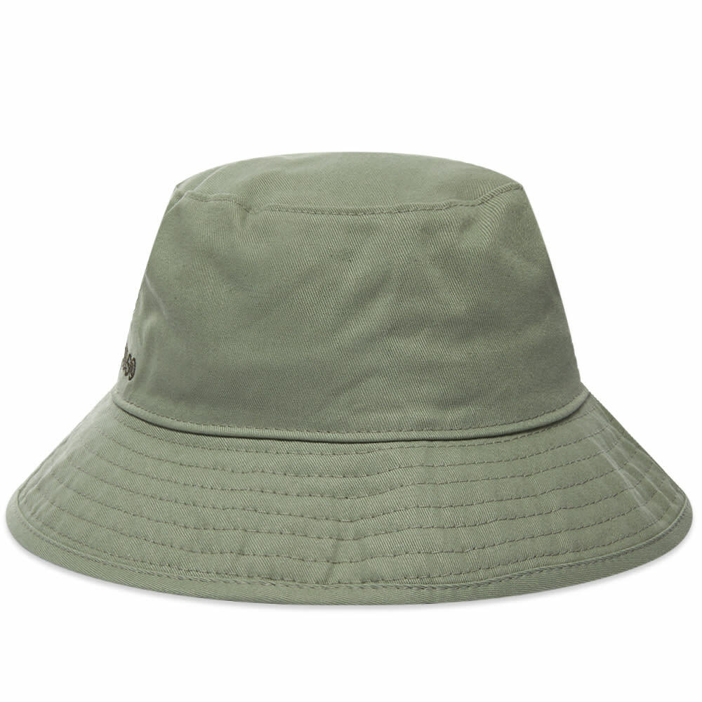 Acne Studios Brimmo Twill Logo Bucket Hat in Sage Green Acne Studios