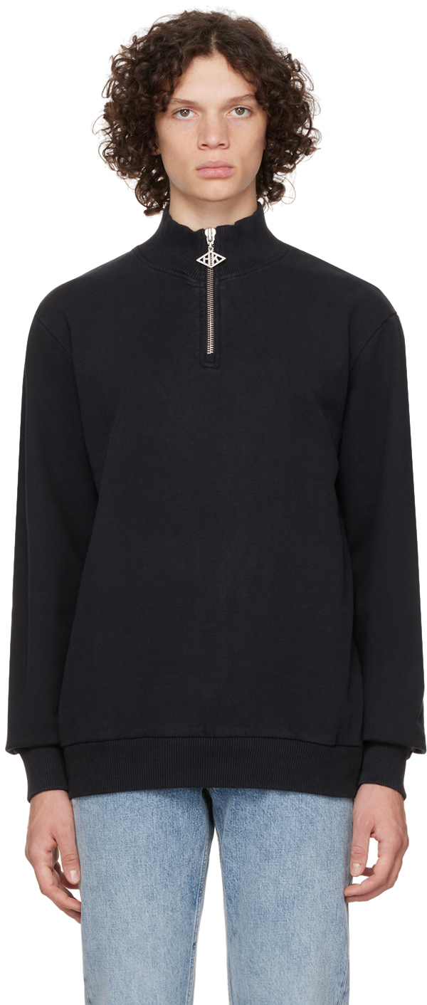 Han Kjobenhavn Black Quarter-Zip Sweater Han Kjobenhavn