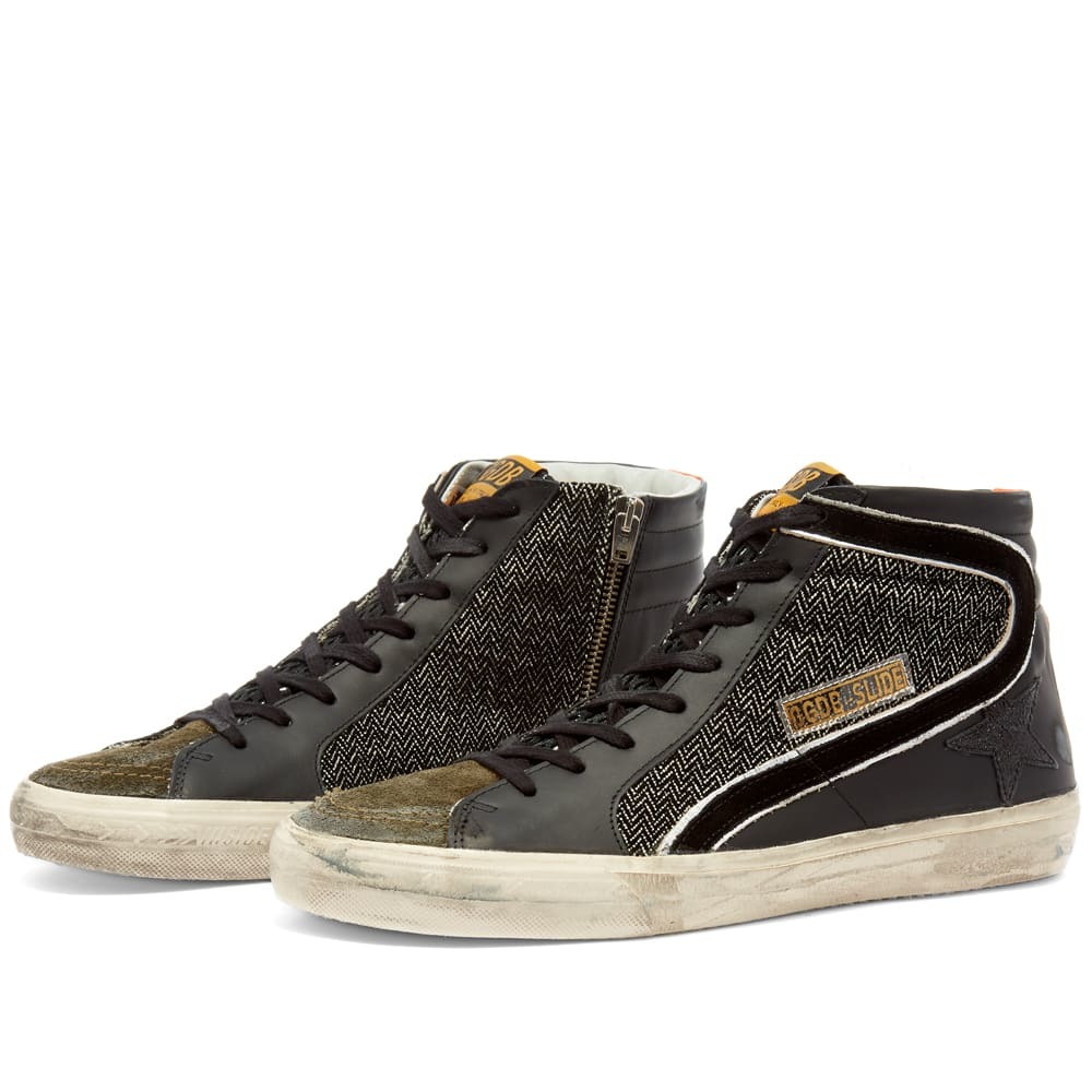 Golden Goose Slide Leather Suede Hi Top Sneaker Golden Goose Deluxe Brand